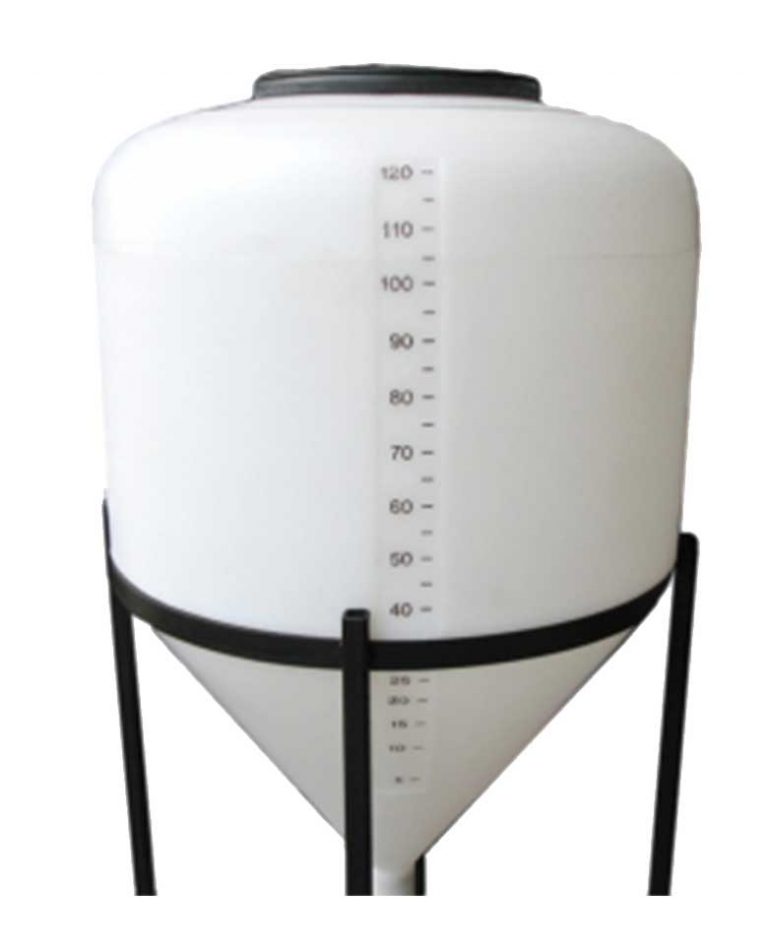 120ltr Litre Cylindrical Plastic Moulded Conical Tank Container - Tanks UK
